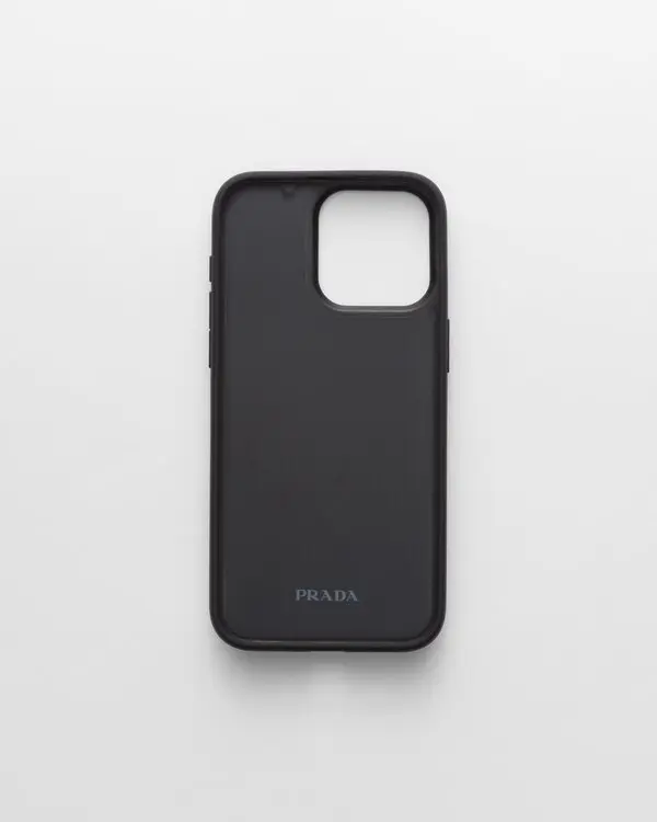 Prada Saffiano Leather Cover For Iphone 15 Pro Max - Alabaster
